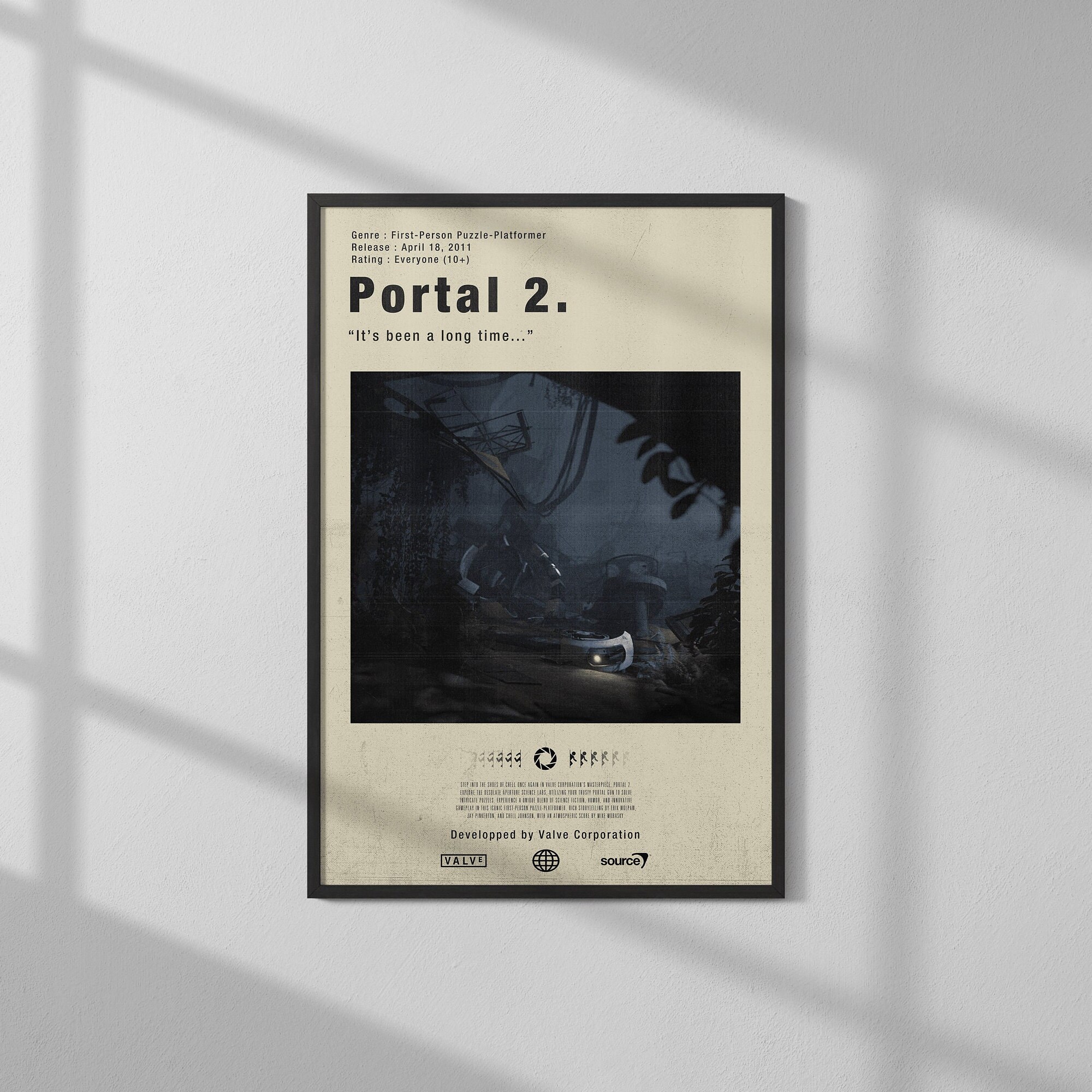 Portal 2 Poster Print Vintage Wall Decor Gaming Room - Etsy