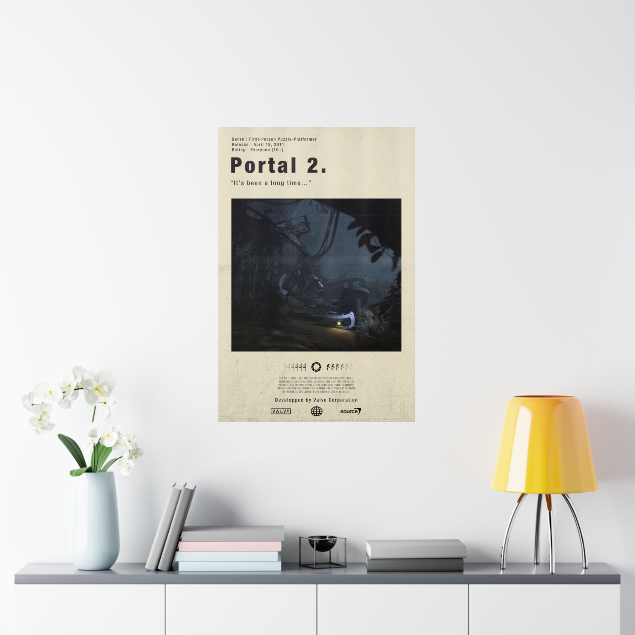 Portal 2 Poster Print Vintage Wall Decor Gaming Room - Etsy