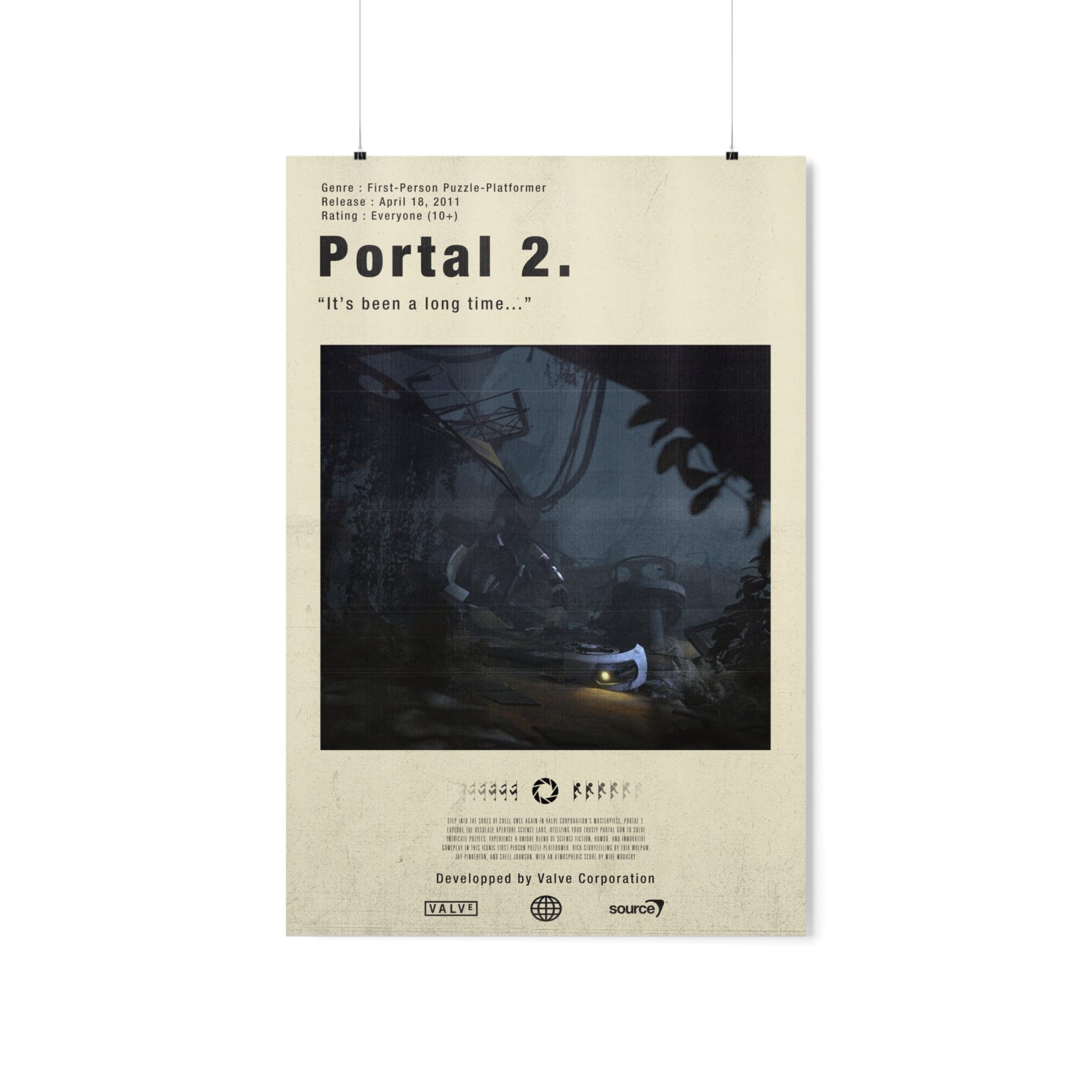 Portal 2 Poster Print Vintage Wall Decor Gaming Room - Etsy