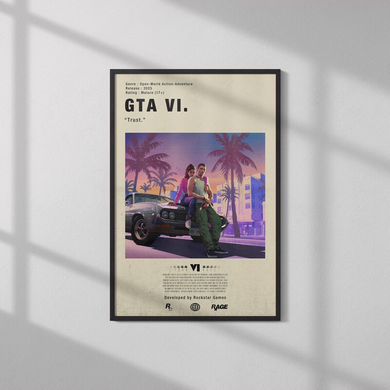 Grand Theft Auto Poster - Etsy