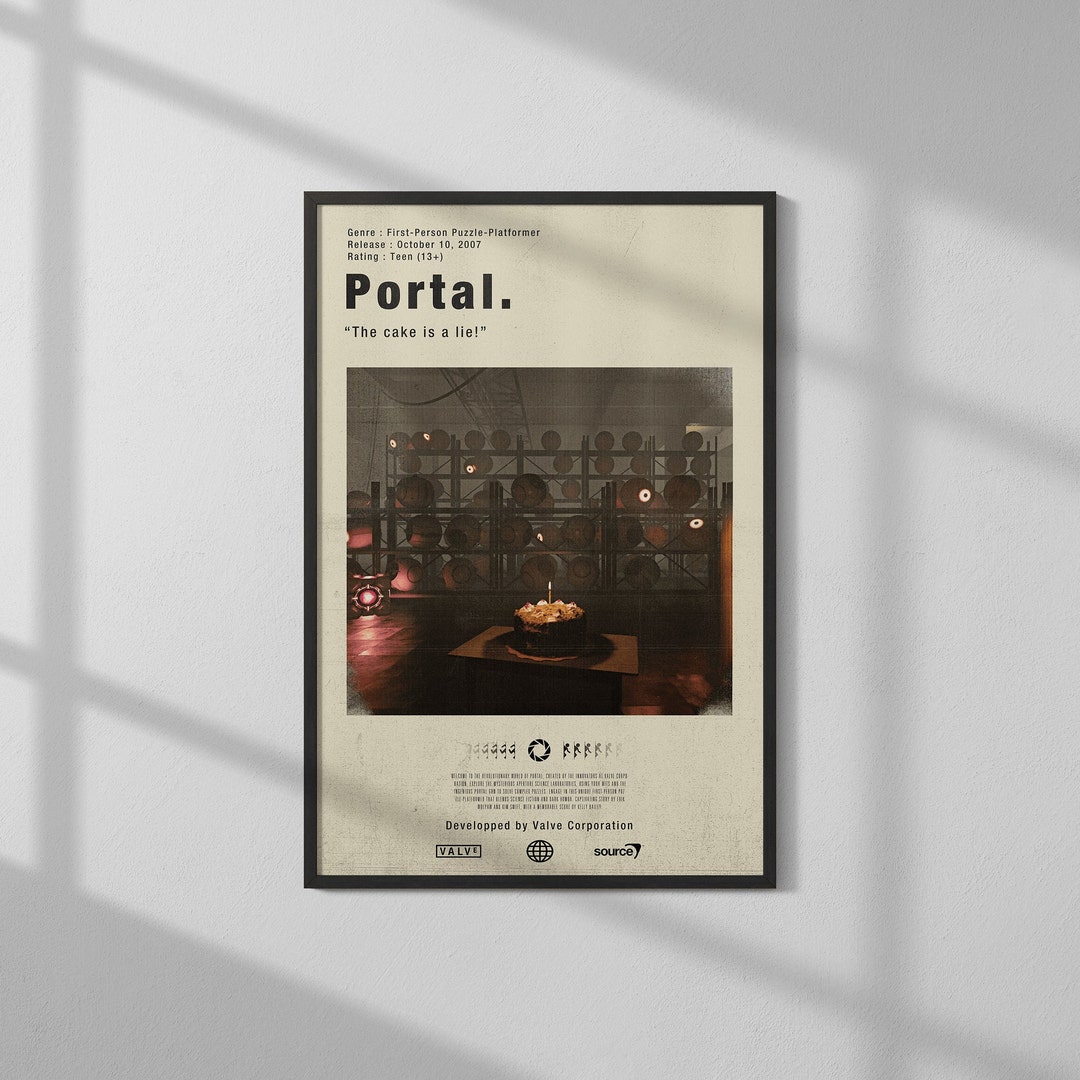 Portal 1 Poster Print Vintage Wall Decor Game Room Gaming Room Poster ...