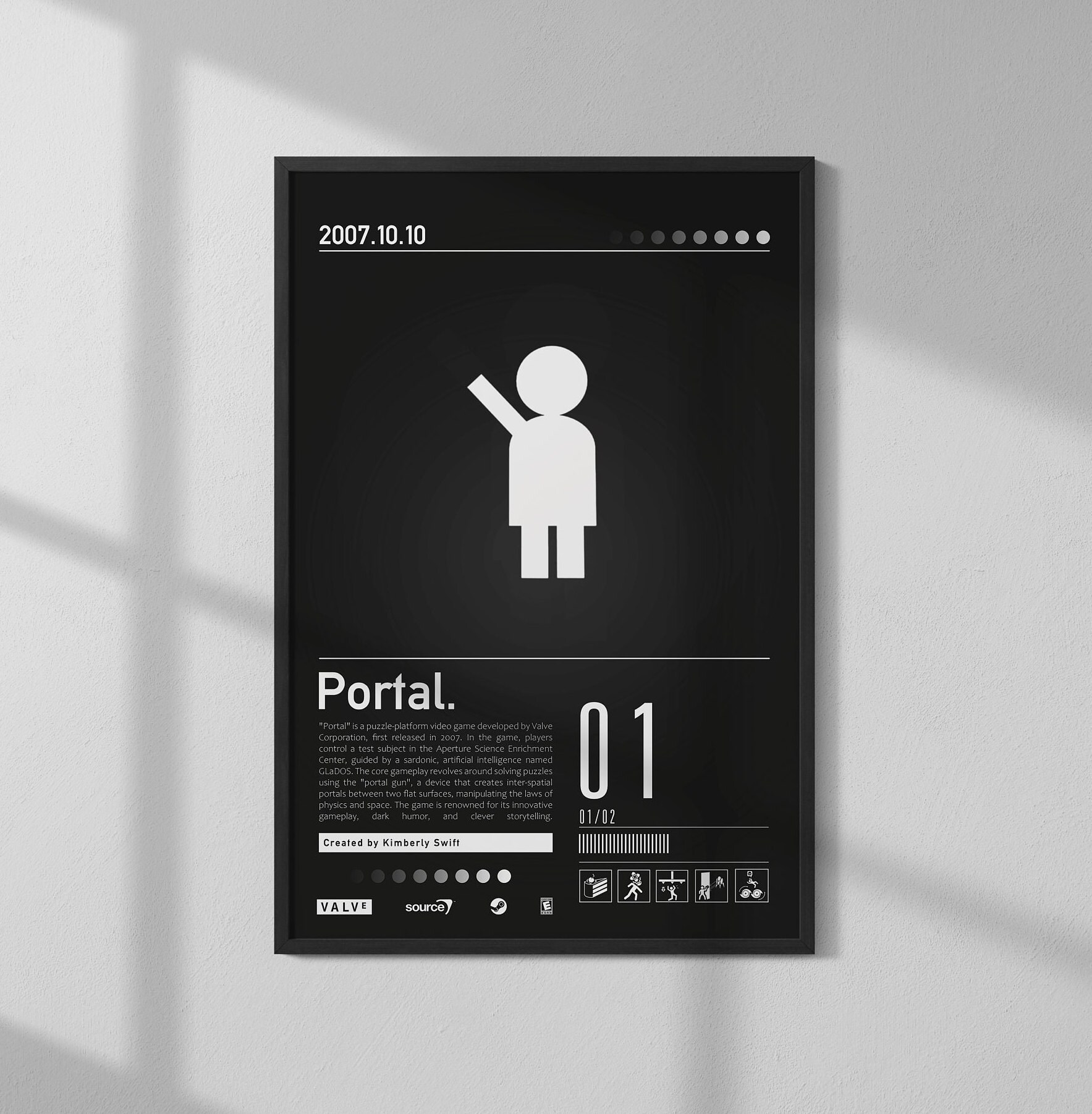 Portal, Bendy Poster Print Minimalist Game Poster Gaming Decor Wall ...