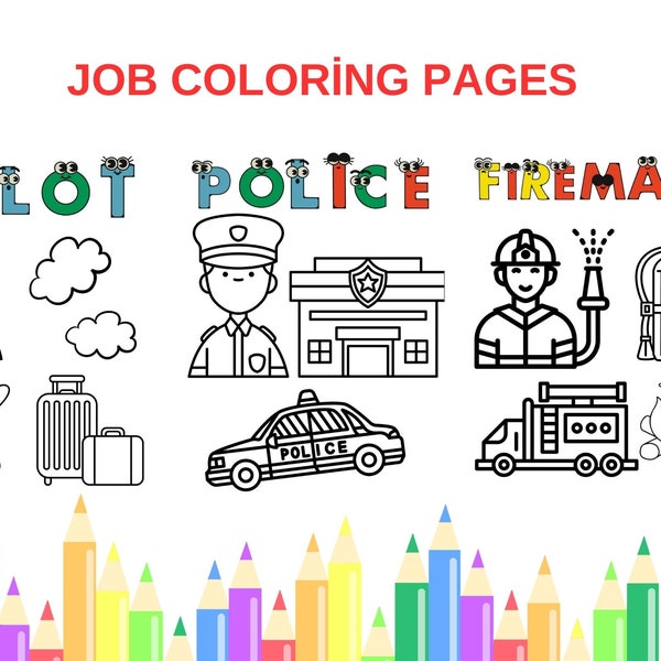 Job Coloring Pages - Etsy