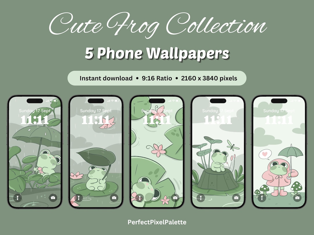 Cute Frog Wallpaper | Aesthetic Green Frog iPhone Backgrounds, Cozy and ...