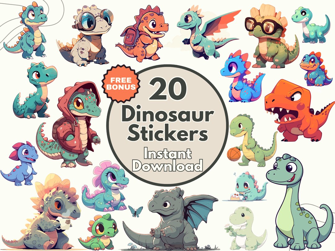 Dinosaur Stickers, Digital Stickers, Dinosaur PNG, Dinosaur SVG ...