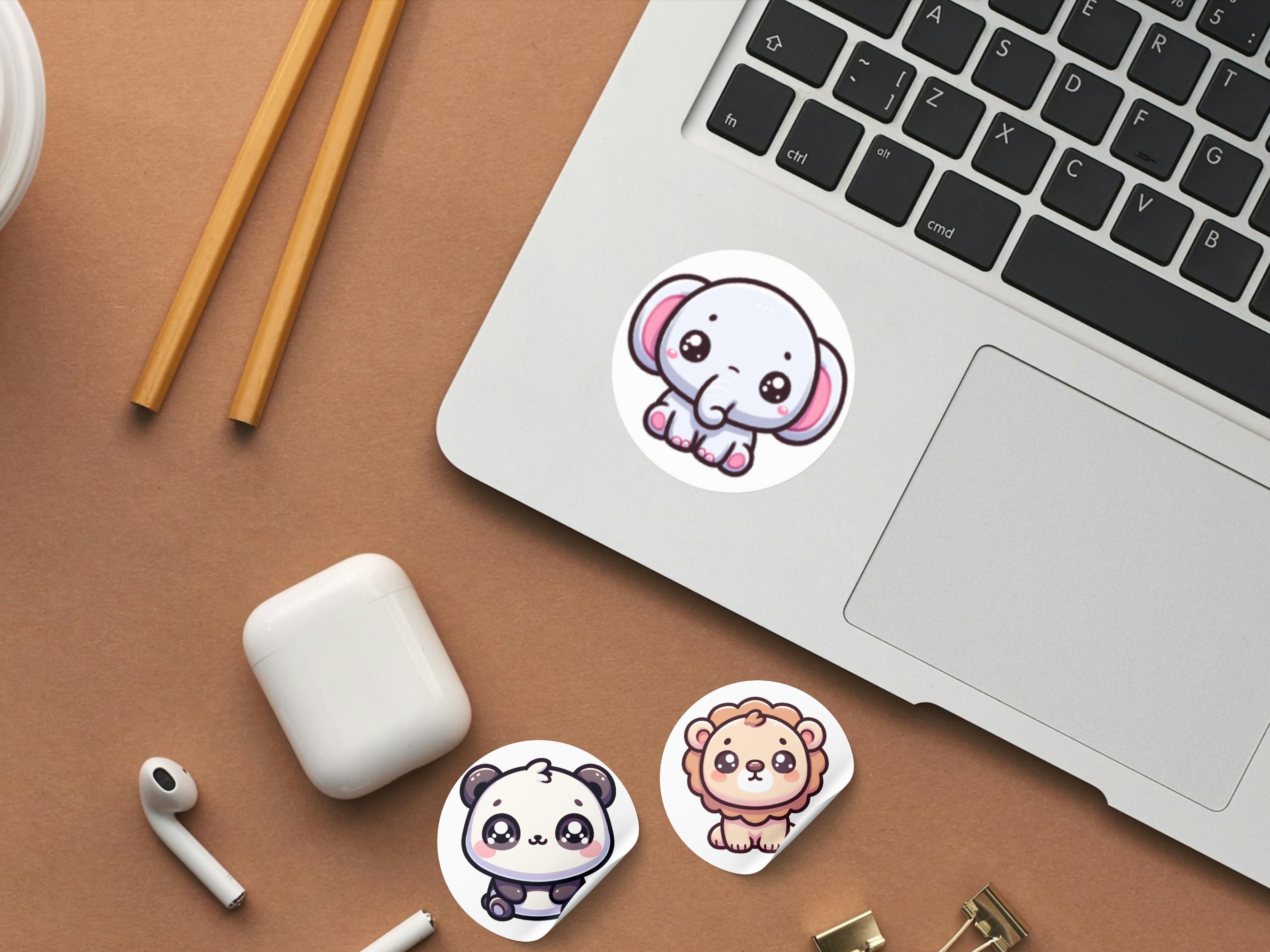 Cute Animal Clipart Bundle, Kawaii Animal PNG Bundle, Digital Stickers ...