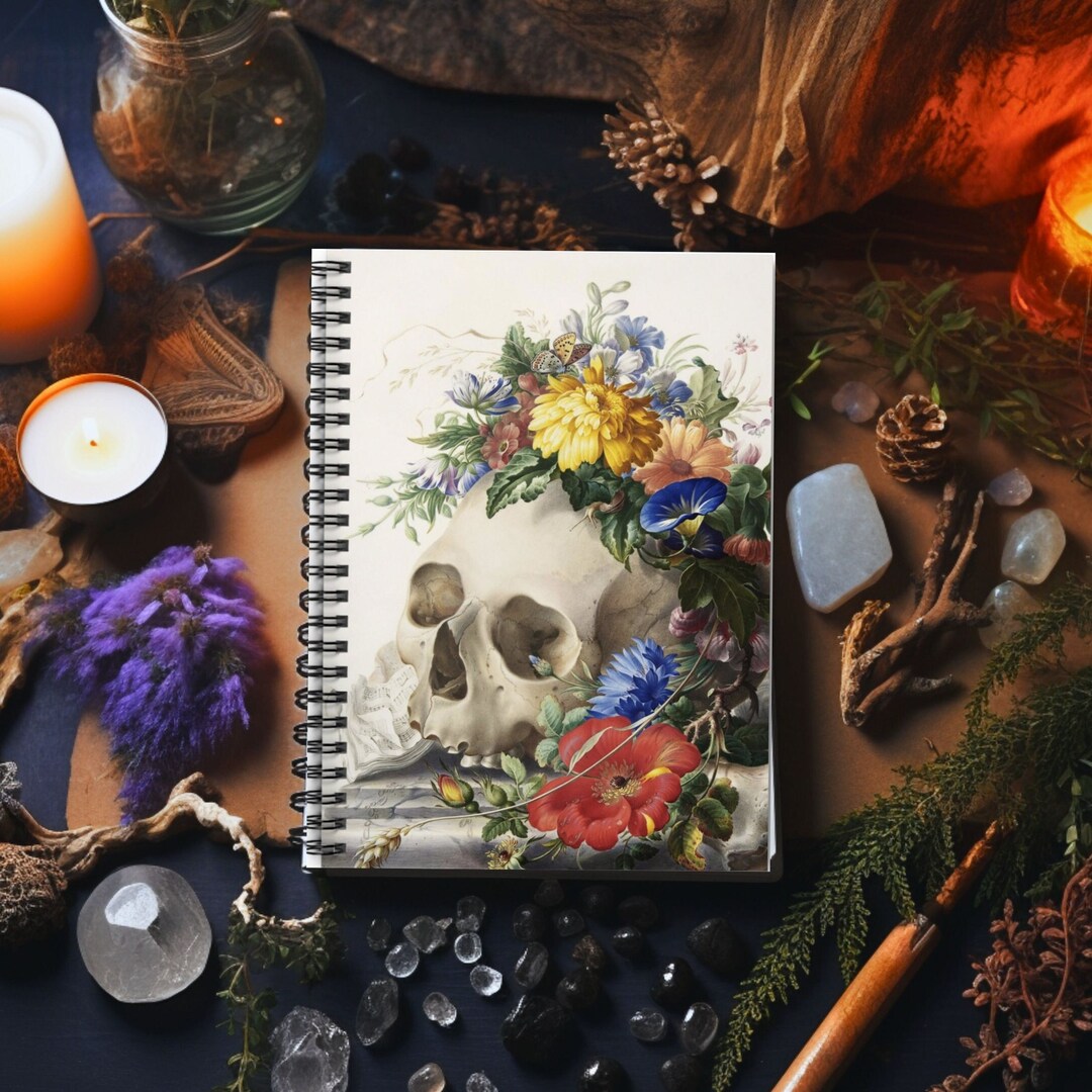 Skull Day of the Dead Journal, Vintage Still Life Notebook for Writer ...
