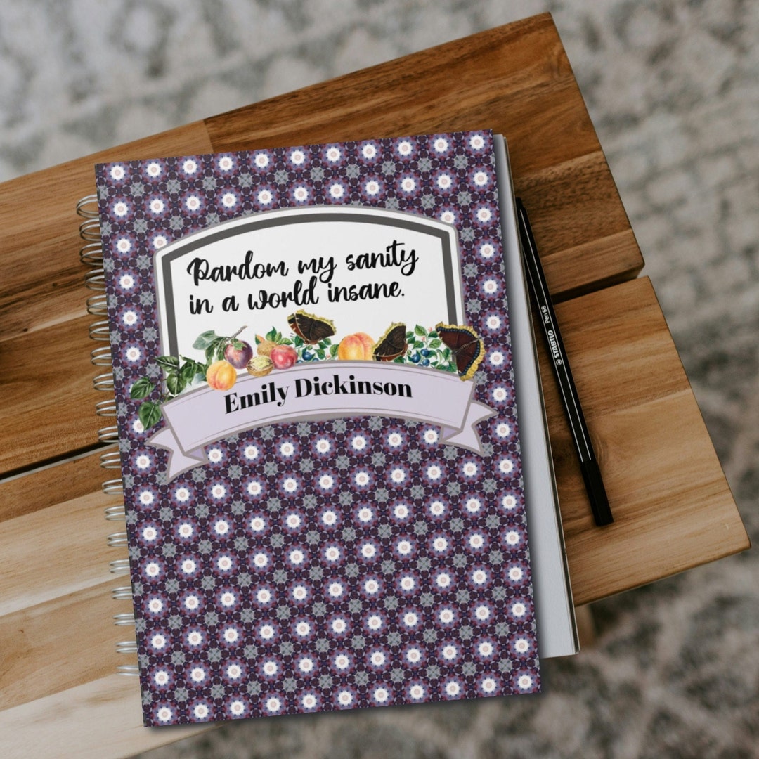 Emily Dickinson Spiral Notebook Gift for Poet Lined Writing Journal ...