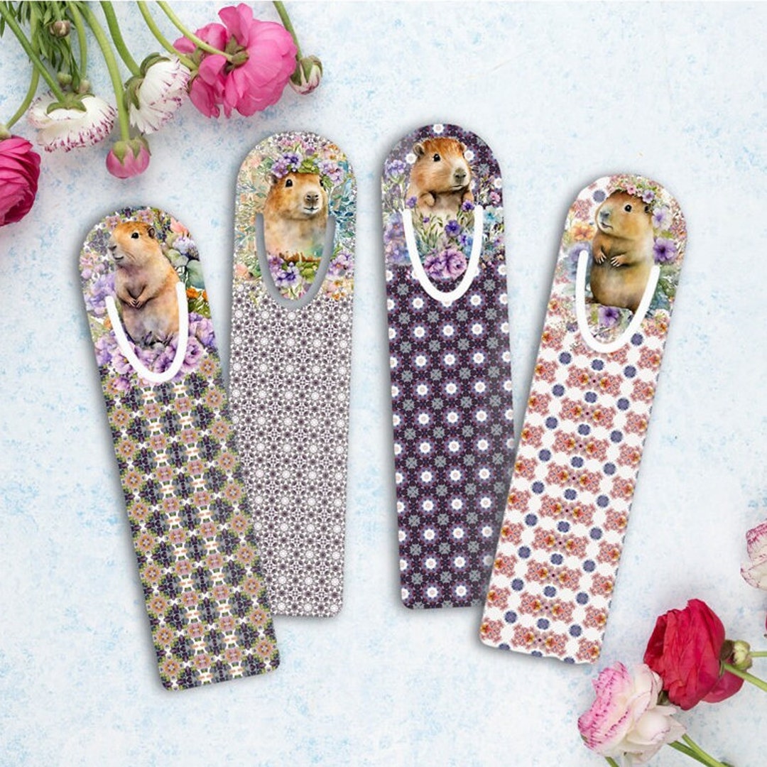 Capybara Spring Flowers Metal Bookmark Bundle Gift for Her Bookish Gift ...