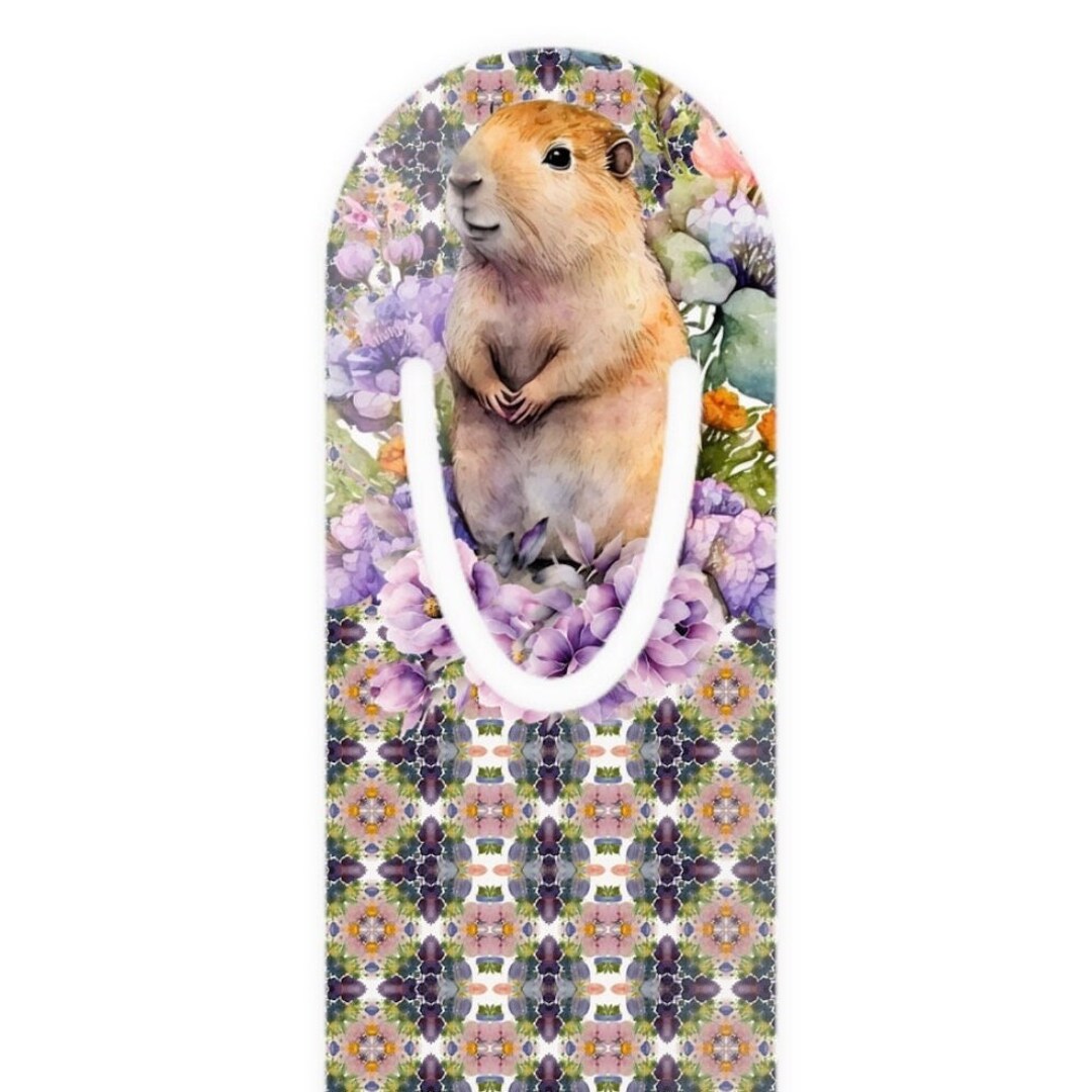 Capybara Floral Bookmark Gift for Girl Purple Bookish Metal Book Marker ...