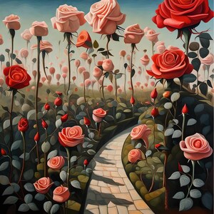 Rose Garden Surrealism Printable Art Digital File - Etsy