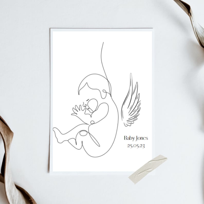 Miscarriage Art, Angel Baby Print, Miscarriage Memorial Printable Art ...