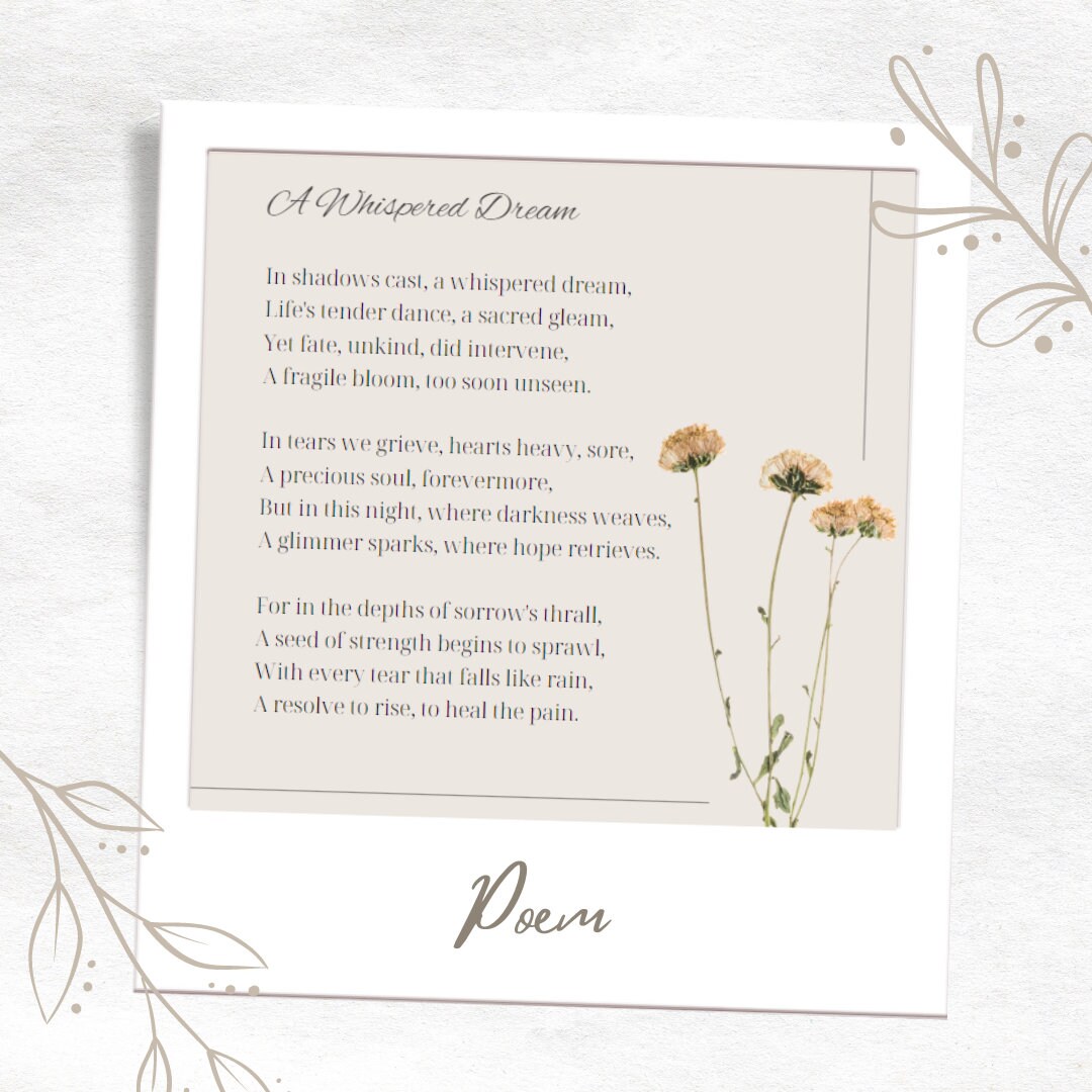 Baby Loss Poem, Pregnancy Loss Gift, Miscarriage Poem, Miscarriage ...