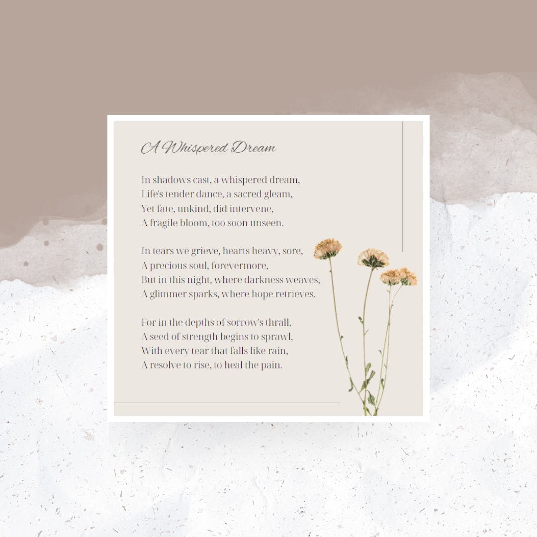 Baby Loss Poem, Pregnancy Loss Gift, Miscarriage Poem, Miscarriage ...