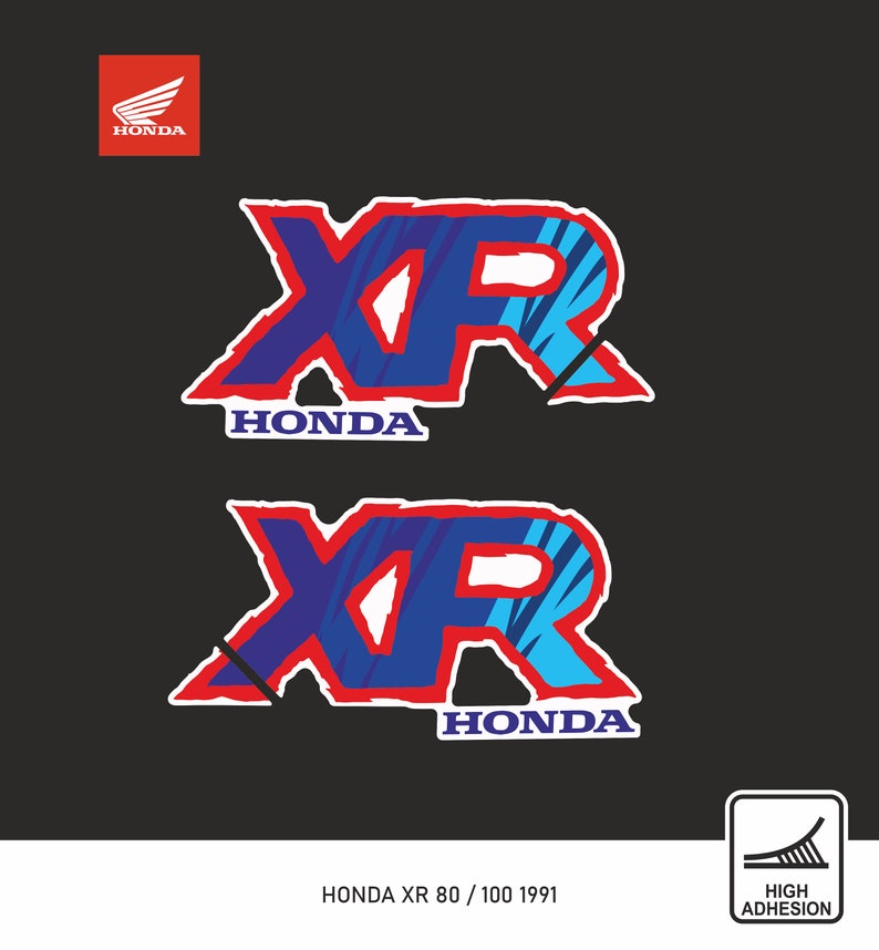 Fuel Tank Decals Stickers Honda XR 80 / 100 / 200 / 250 / 600 Year 1992 ...