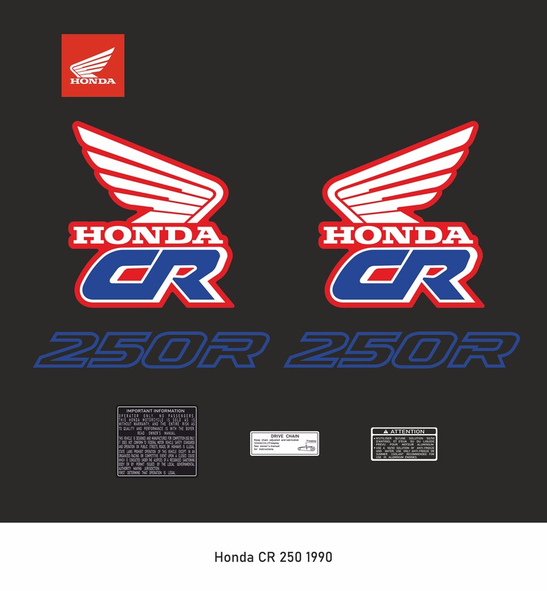 Honda CR 125 / 250 1990 Decal Stickers - Etsy