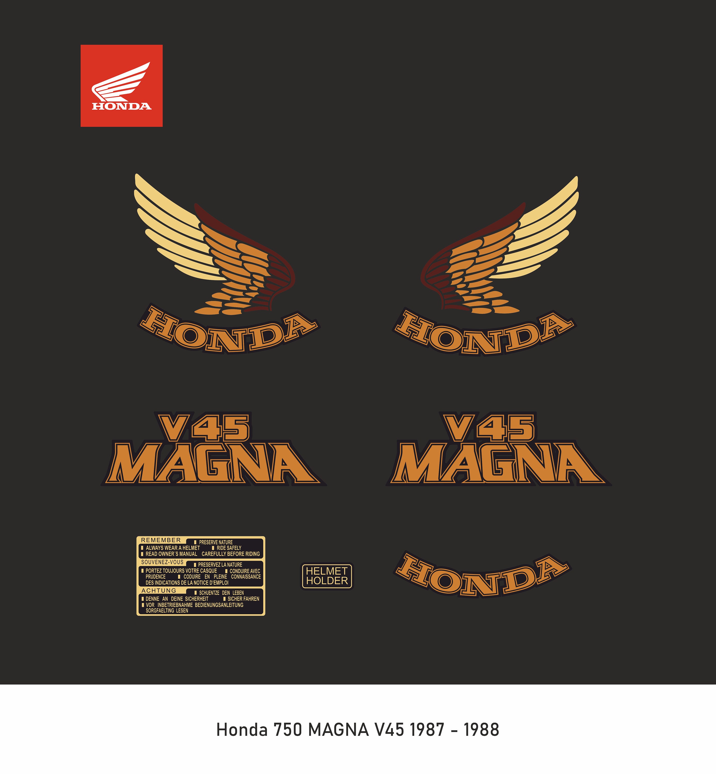 Honda 750 MAGNA V45 1987 1988 Decal Sticker - Etsy
