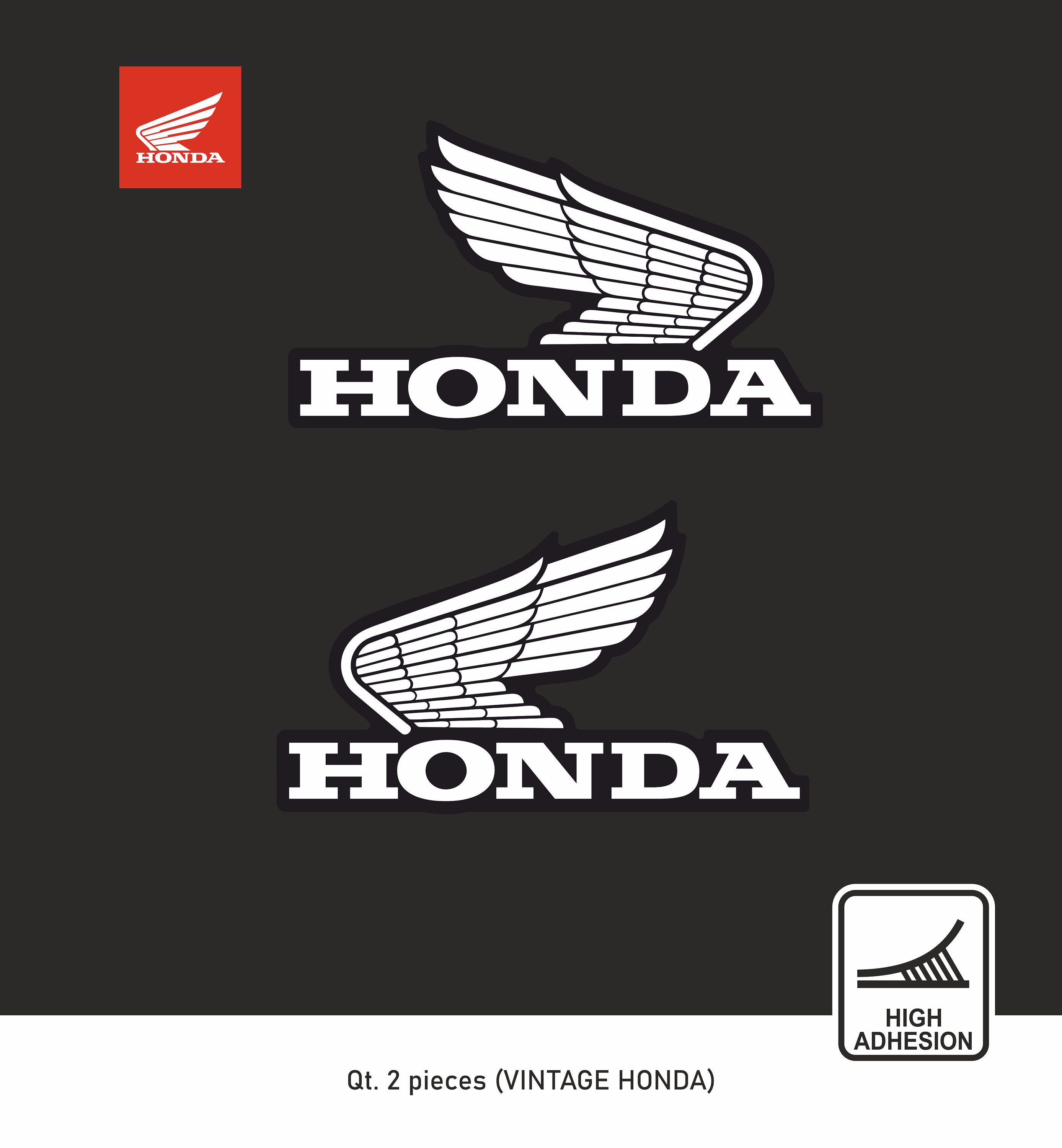 Honda Logo Vintage Stickers Set 2 Pieces Motorcycle Decal - Etsy