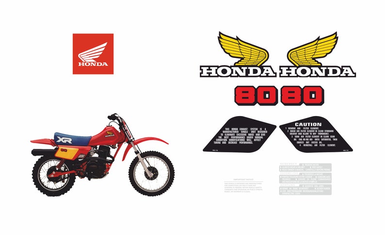 HONDA XR80 1979 to 1986 Decal Sticker - Etsy