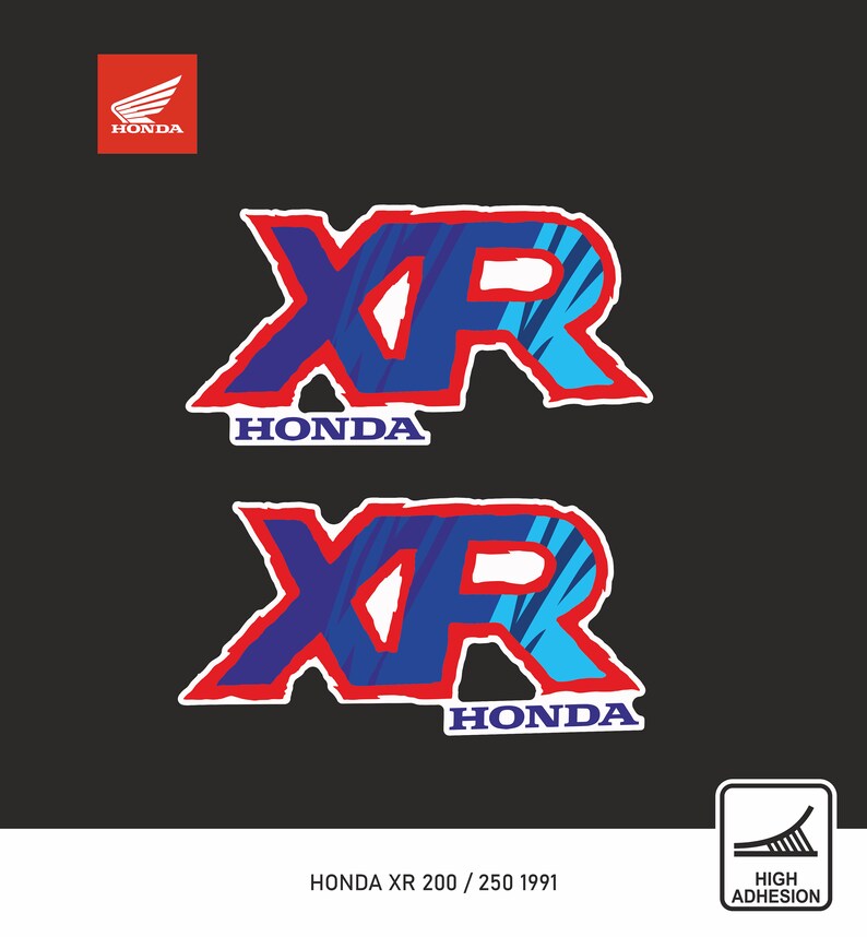 Fuel Tank Decals Stickers Honda XR 80 / 100 / 200 / 250 / 600 Year 1992 ...