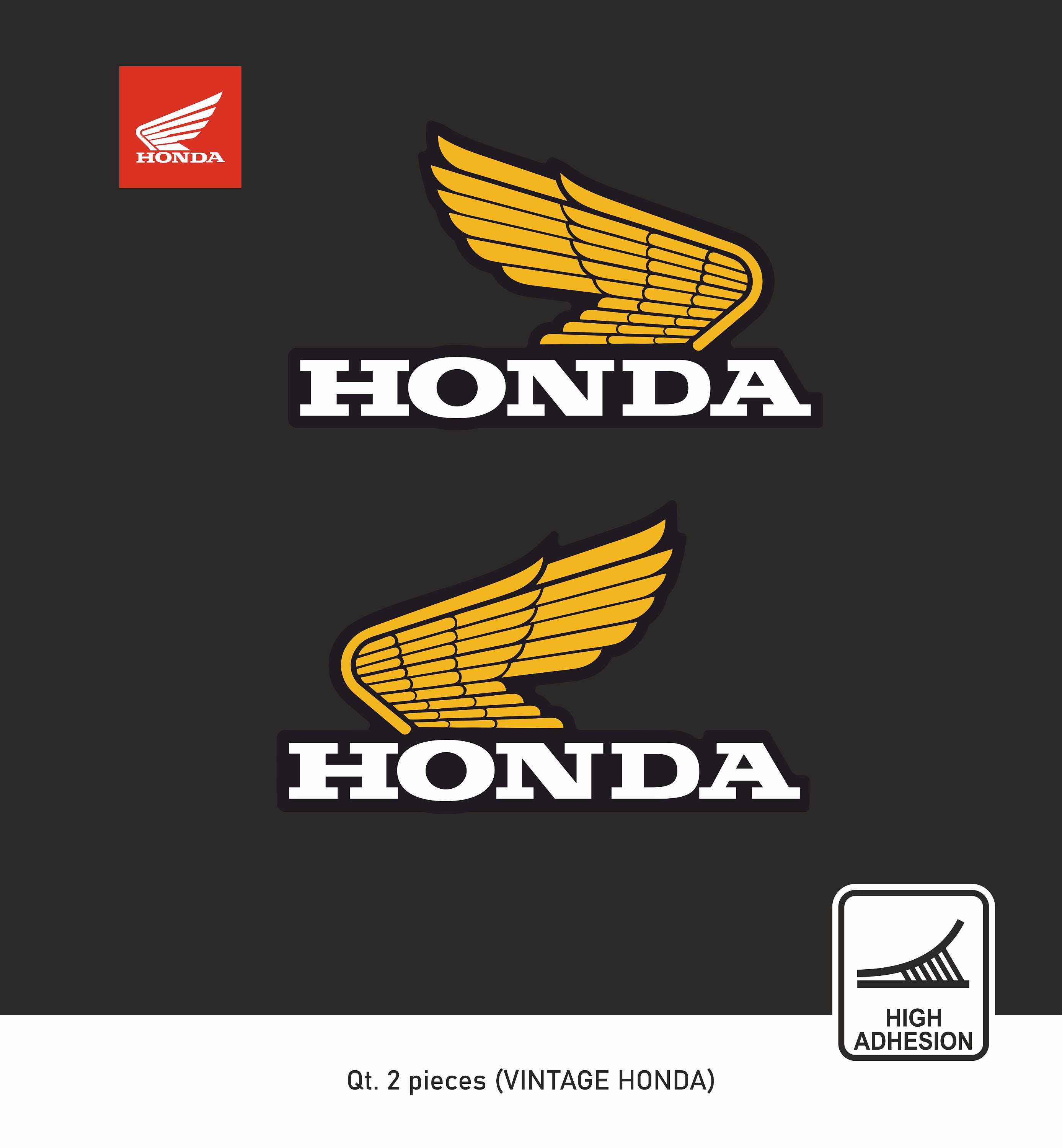 Honda Logo Vintage Stickers Set 2 Pieces Motorcycle Decal - Etsy