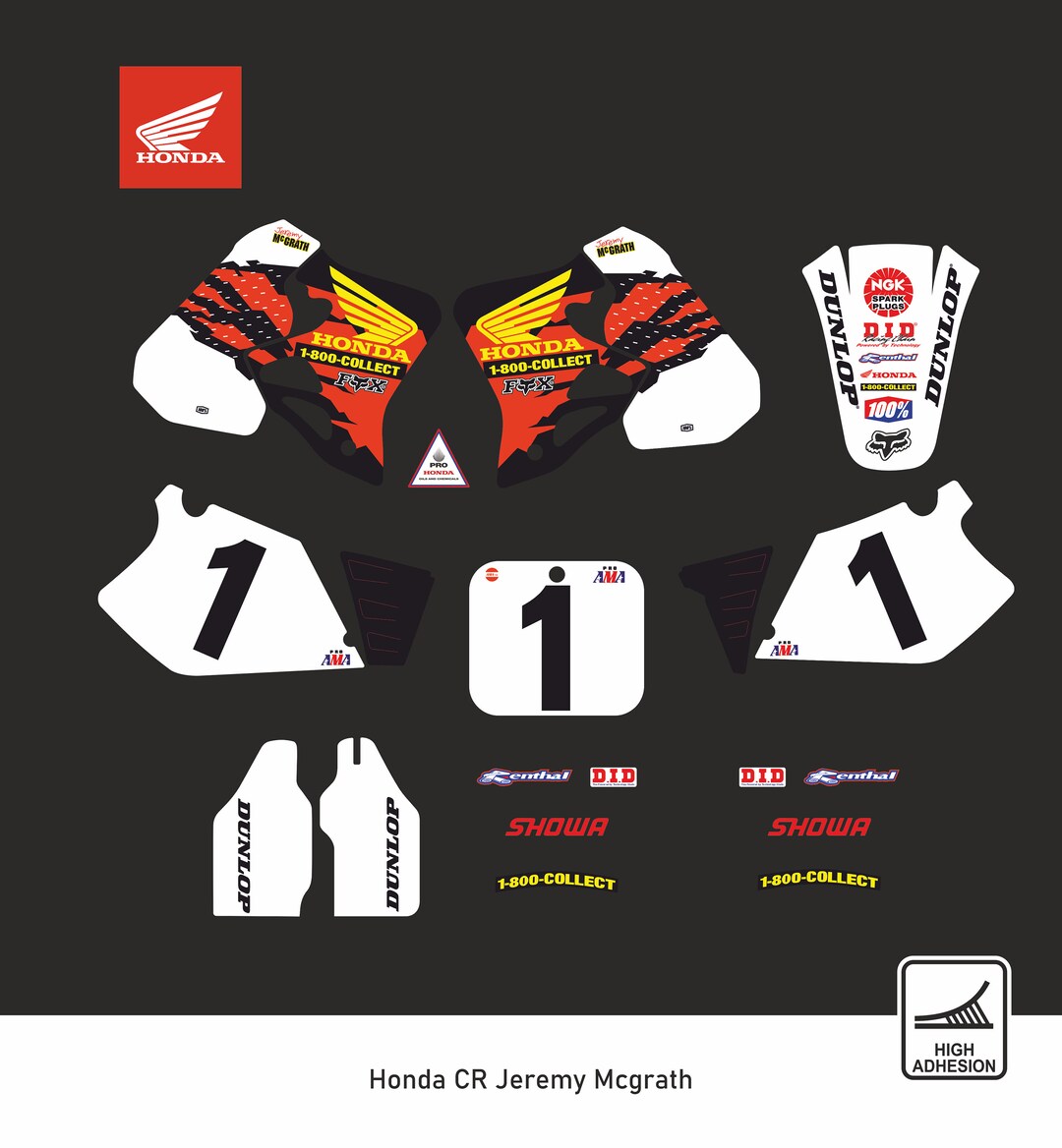 Honda CR125 1995-1997 CR250 1995-1996 Decal Stickers Tribute Jeremy ...