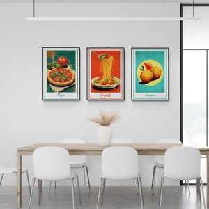 Food Poster, Spaghetti, Italy, Wall Art, Illustration, Decoration, Gift ...