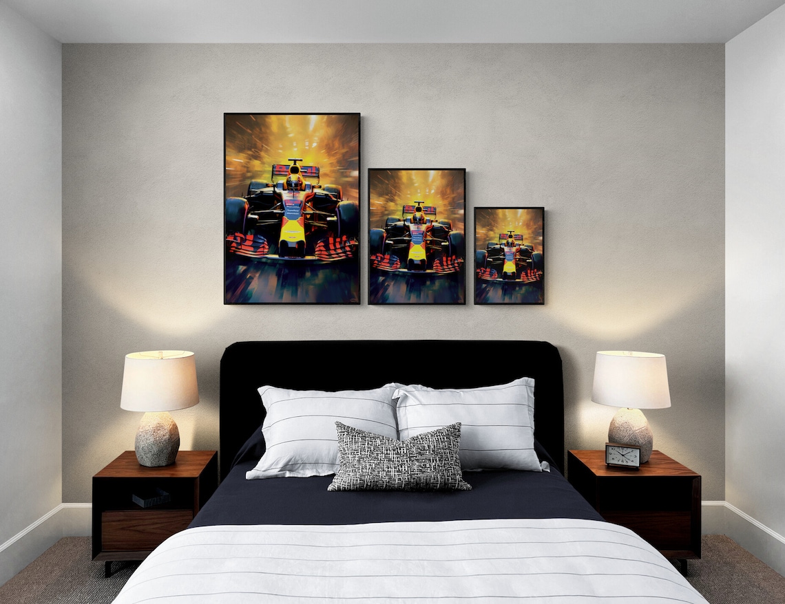 Max Verstappen F1 Poster, Red Bull, Wall Art, Illustration, Decoration ...