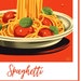 Food Poster, Spaghetti, Italy, Wall Art, Illustration, Decoration, Gift ...