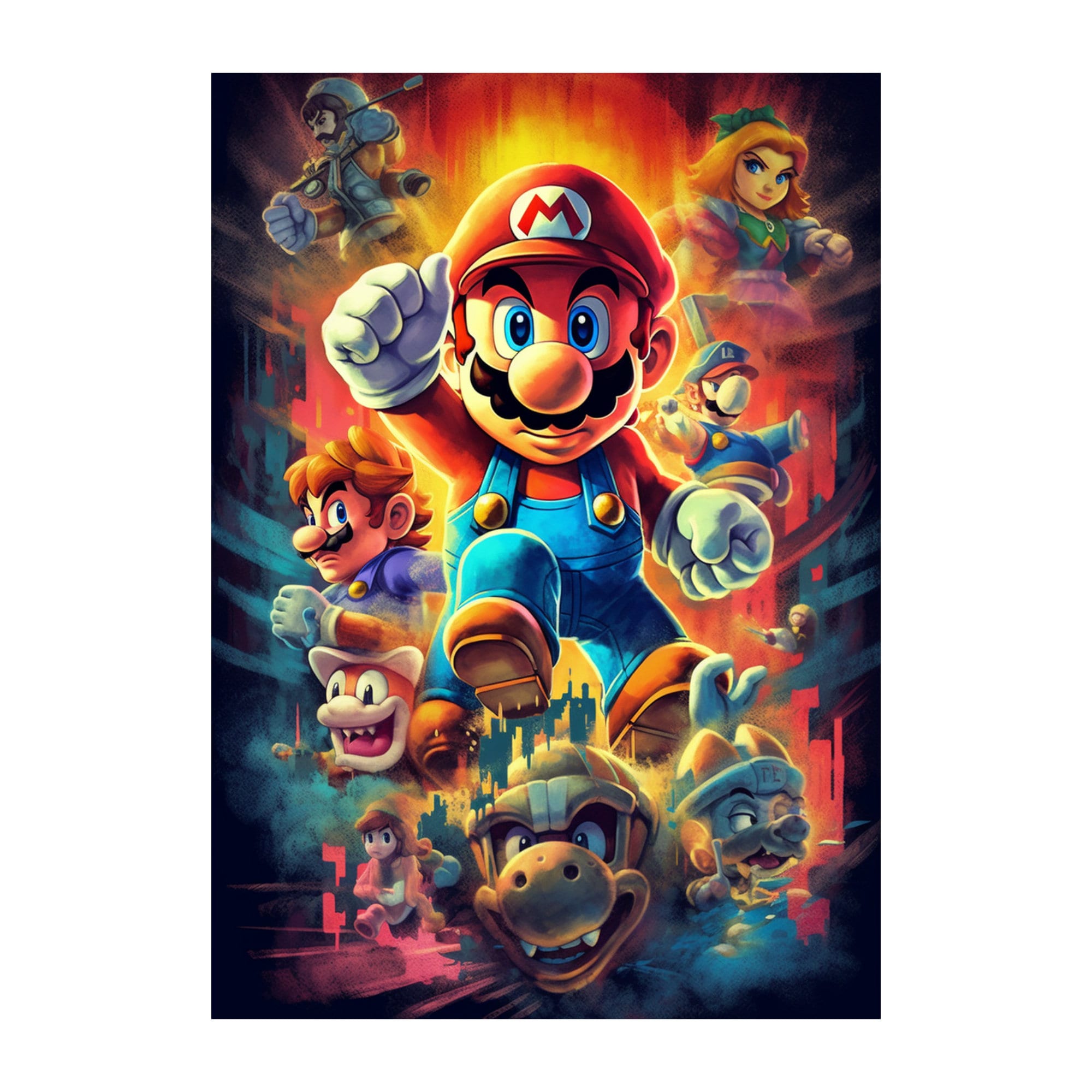 Super Mario Poster, Retro Video Games, Wall Art, Illustration ...