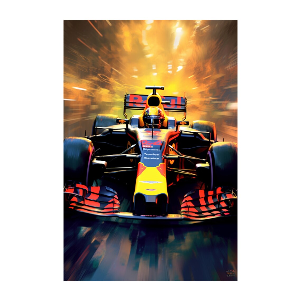 Max Verstappen F1 Poster, Red Bull, Wall Art, Illustration, Decoration ...