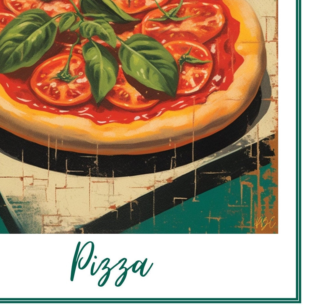 Food Poster, Pizza, Italy, Wall Art, Illustration, Decoration, Gift - Etsy