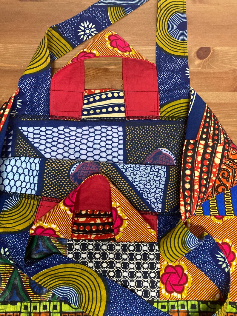 African Fabric Patchwork Shopper, Beach Bag, Tote Bag, Laundry Bag ...