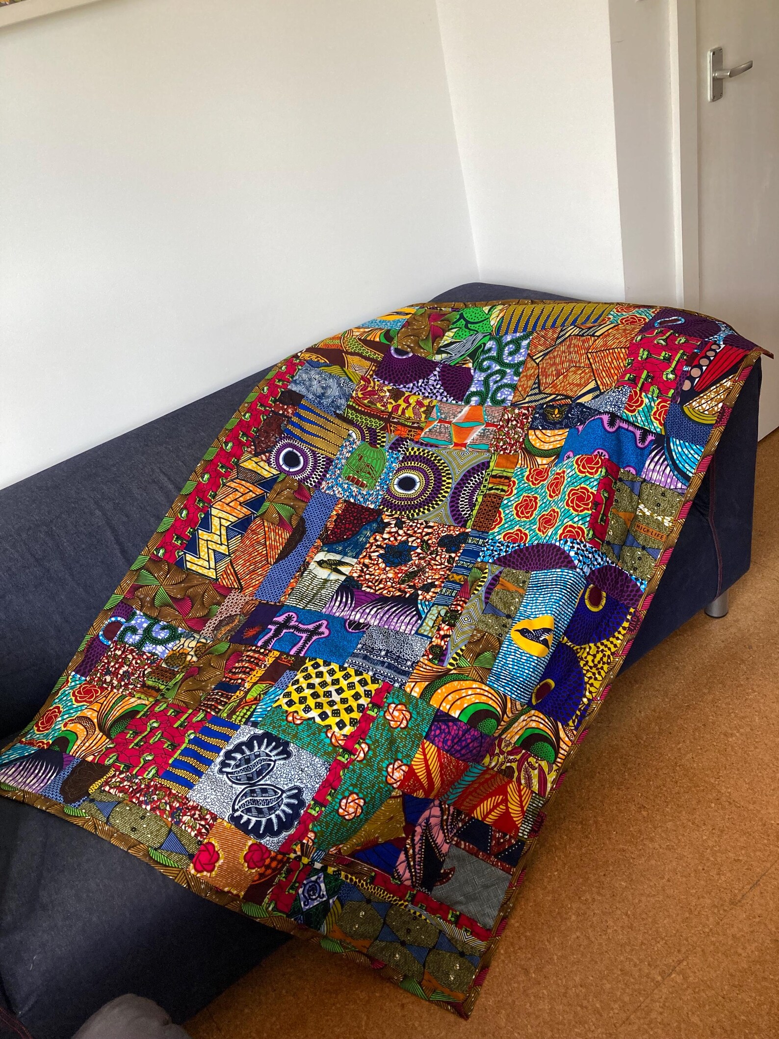 NEW African Fabric Patchwork Quilt- Sofa Throw, Lap Quilt, Home Decor ...