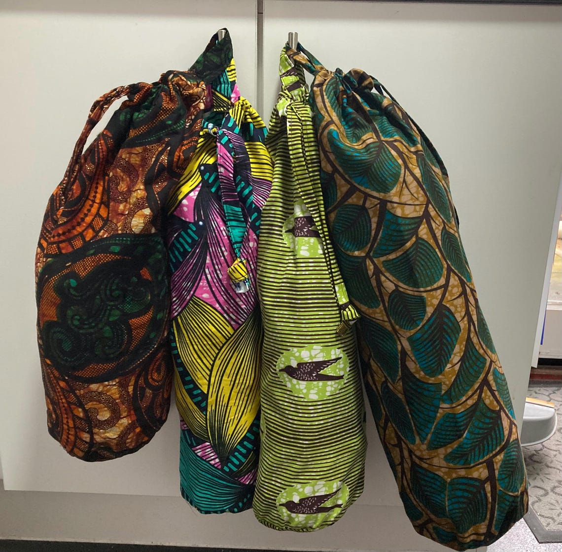African Fabric Carrier Bag Storage, Kitchen Decor - Etsy