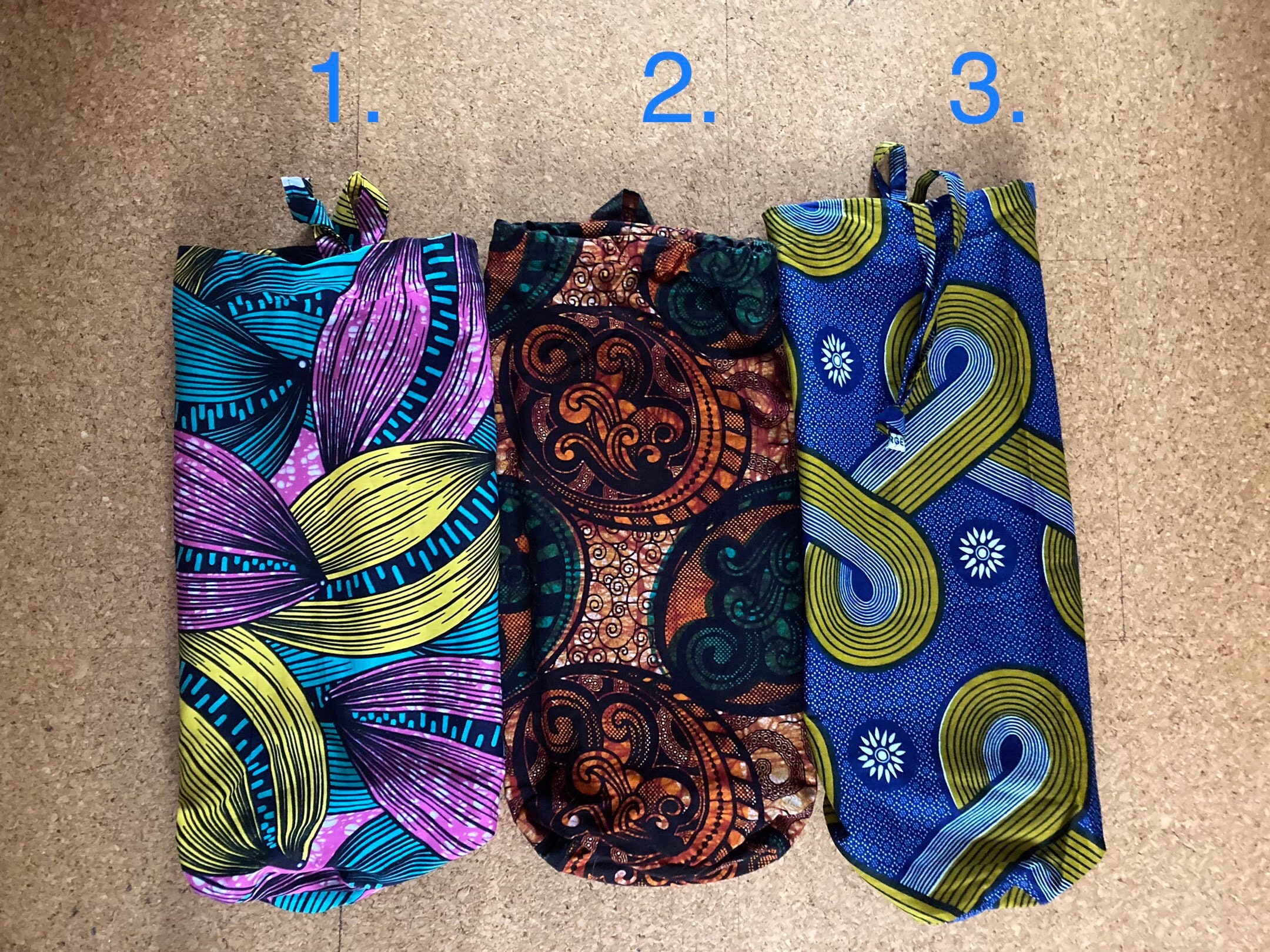 African Fabric Carrier Bag Storage, Kitchen Decor - Etsy