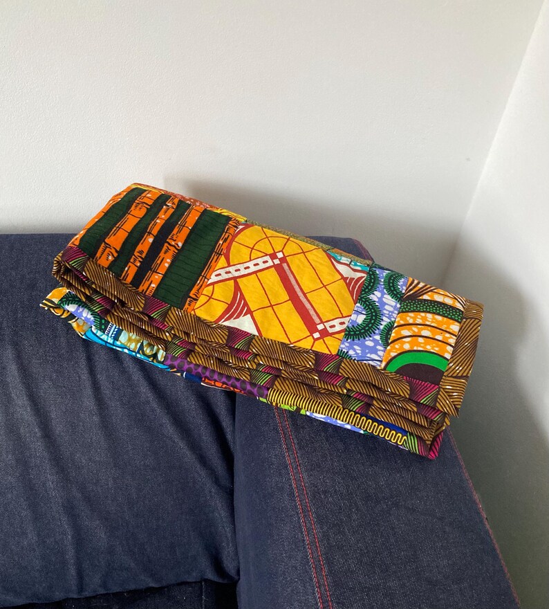 African Fabric Patchwork Quilt- Lap Quilt, Chair Throw Cot, Bed, Buggy ...