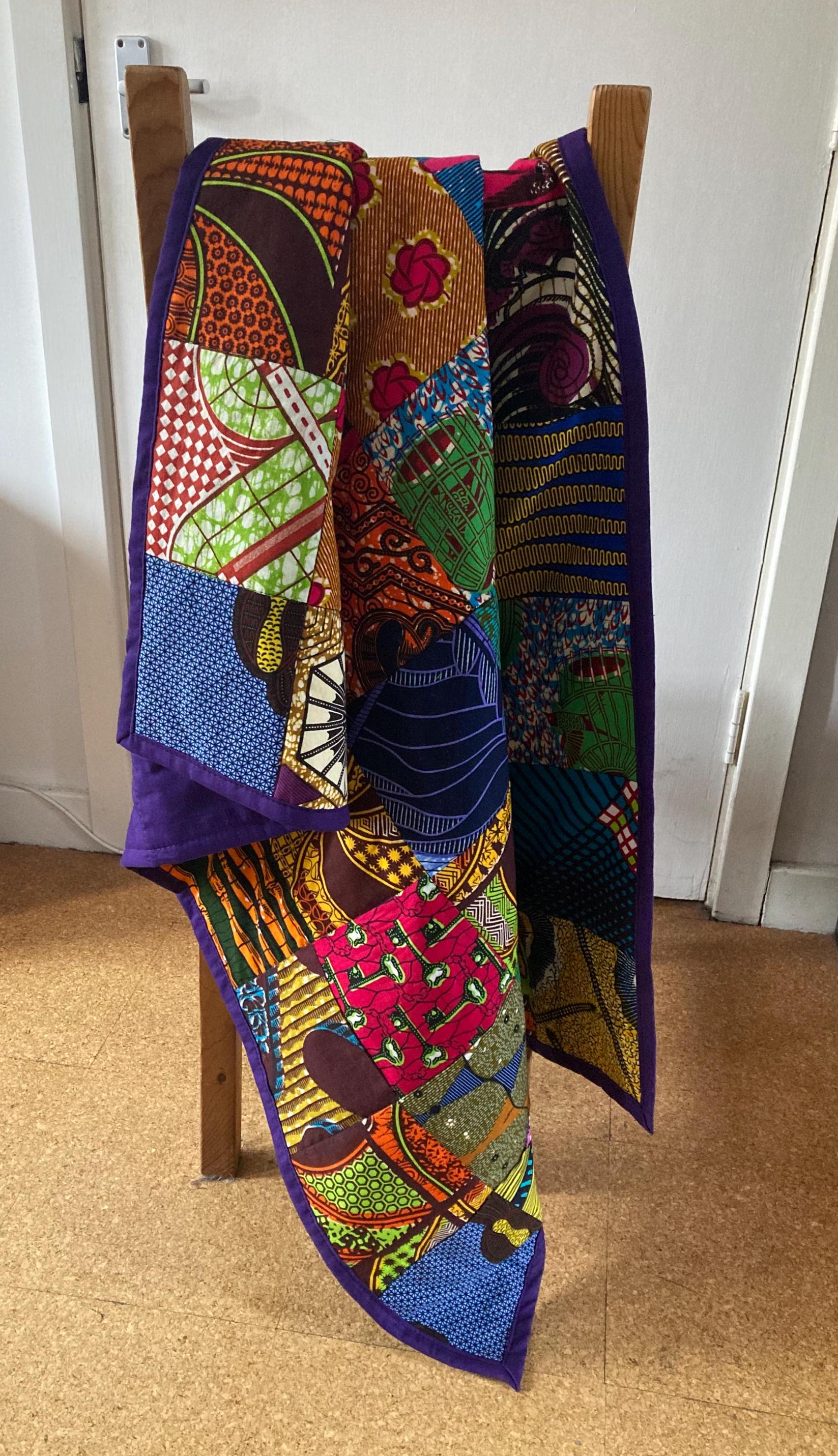 NEW African Fabric Patchwork Quilt- Lap Quilt, Home Decor, Cot, Bed ...