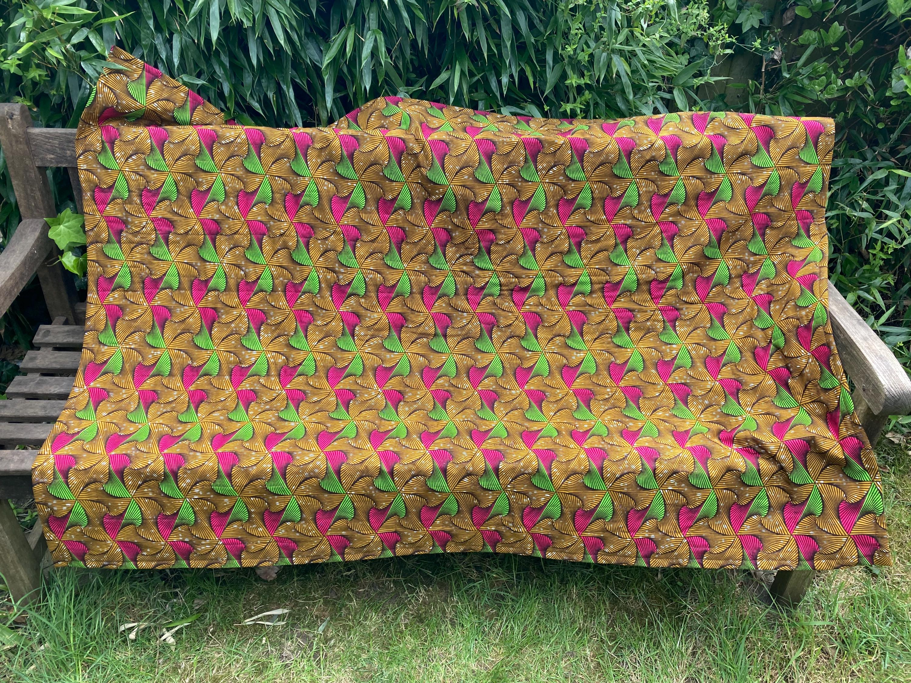NEW African Fabric Patchwork Quilt- Sofa Throw, Lap Quilt, Home Decor ...