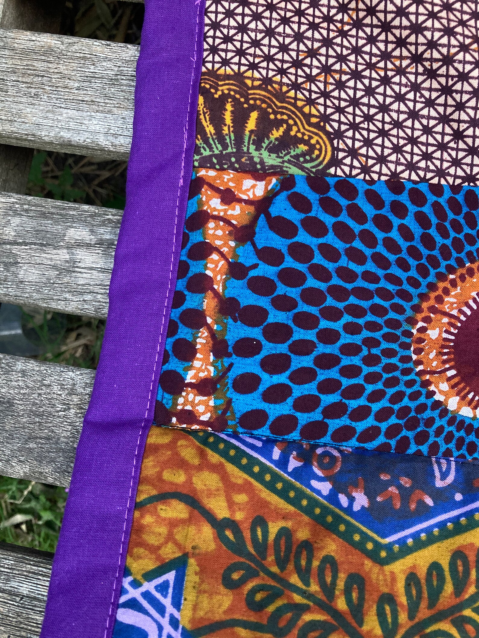 African Fabric Patchwork Quilt-lap Quilt, Buggy, Cot, Play Mat Quilt ...