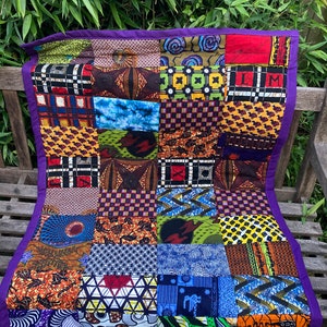 African Fabric Patchwork Quilt-lap Quilt, Buggy, Cot, Play Mat Quilt ...