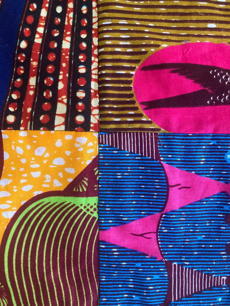 African Fabric Patchwork Quilt- Lap Quilt, Cot, Bed, Buggy , Play Mat, Chair Throw Ankara - Etsy
