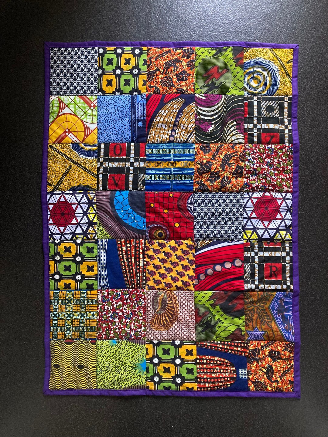 African Fabric Patchwork Quilt Lap Quilt, Cot, Bed, Buggy , Play Mat ...