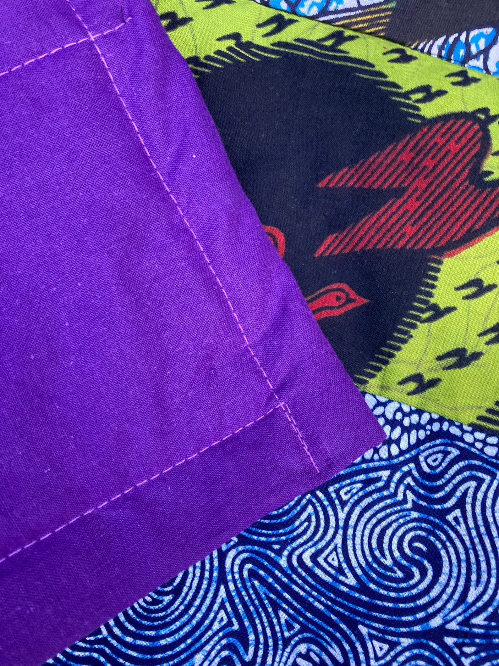 African Fabric Patchwork Quilt-lap Quilt, Buggy, Cot, Play Mat Quilt ...