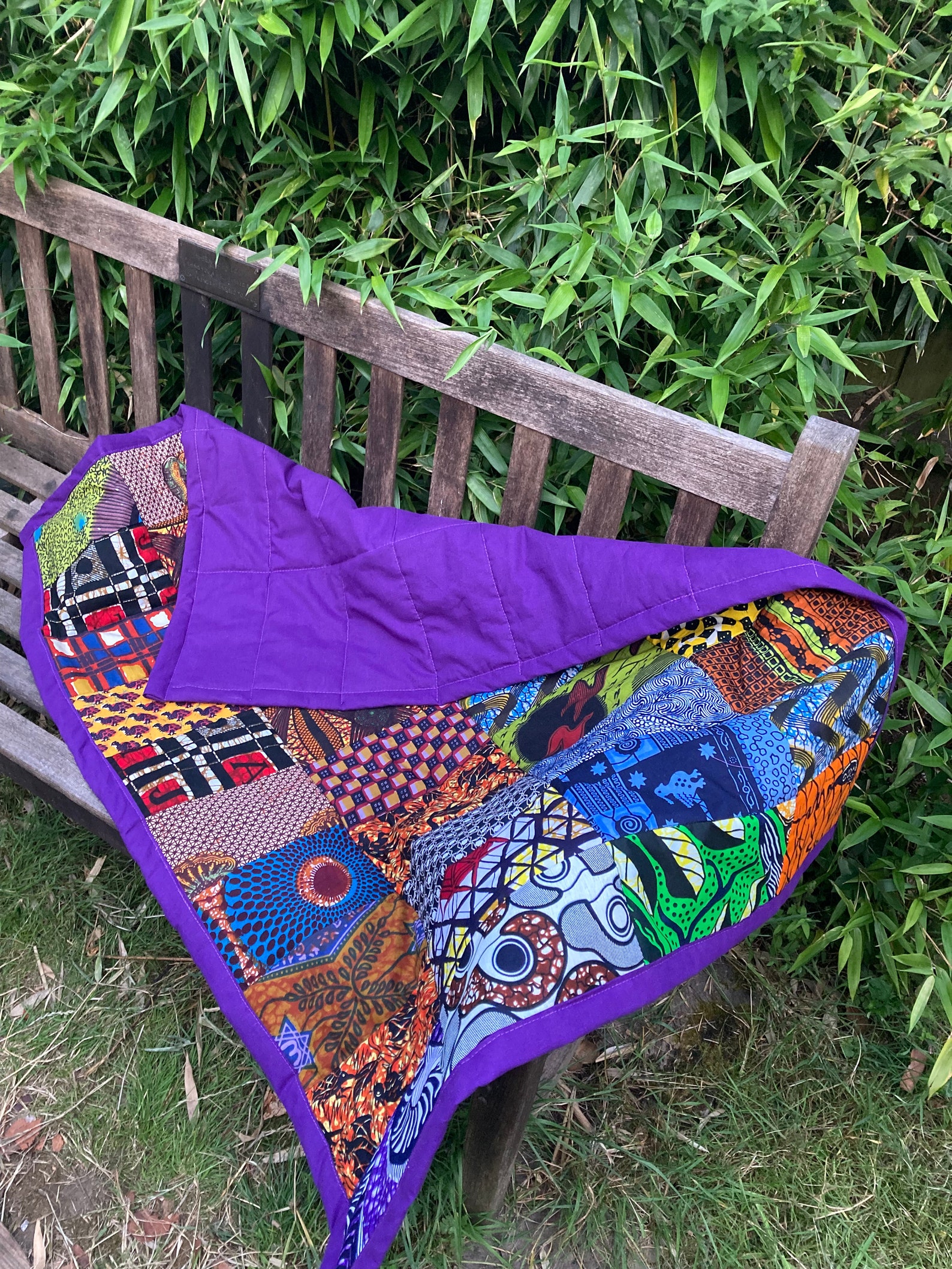 African Fabric Patchwork Quilt-lap Quilt, Buggy, Cot, Play Mat Quilt ...