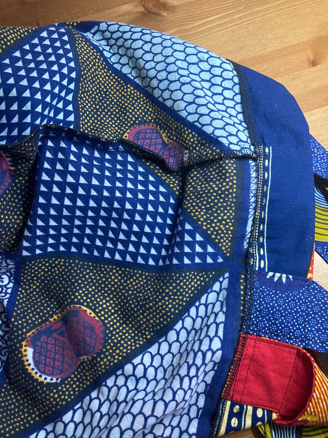 African Fabric Patchwork Shopper, Beach Bag, Tote Bag, Laundry Bag ...