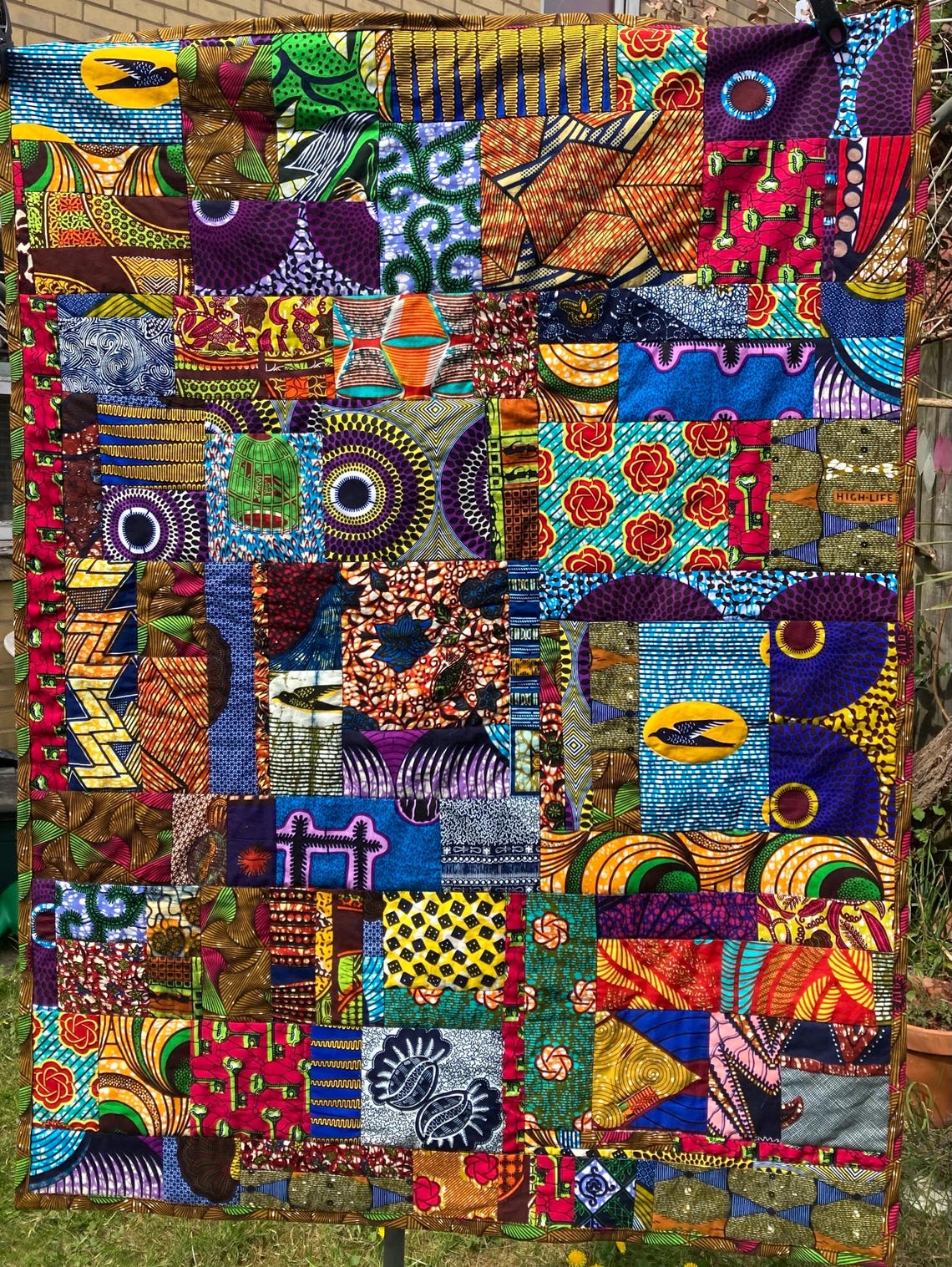 NEW African Fabric Patchwork Quilt- Sofa Throw, Lap Quilt, Home Decor ...