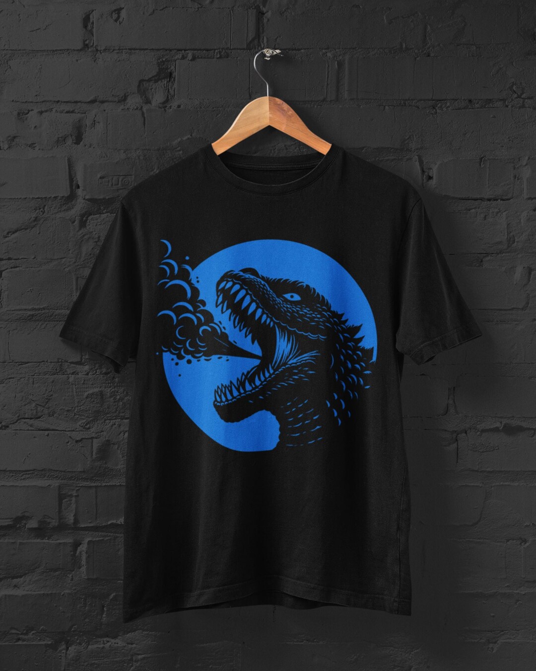 Blue Godzilla Silhouette / Godzilla T-shirt / Silhouette Art / Vintage ...