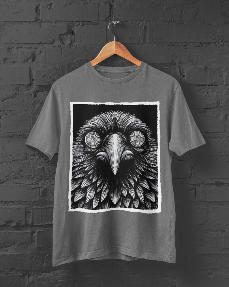 Psychedelic Crow T-shirt / Ropa Gotica / Trippy Raven Shirt / Gothic ...