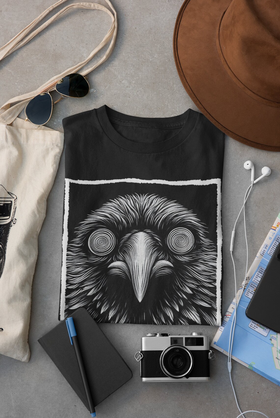 Psychedelic Crow T-shirt / Ropa Gotica / Trippy Raven Shirt / Gothic ...